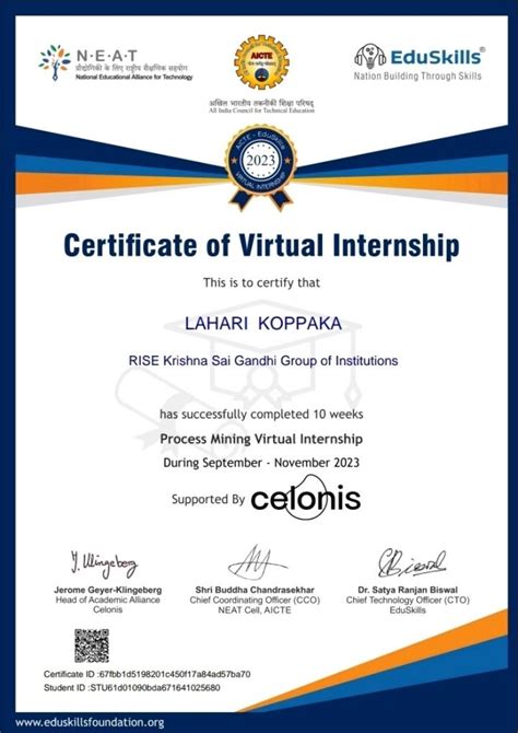 Eduskills Eduskillsfoundation Aicte Aicteinternship Lahari Koppaka