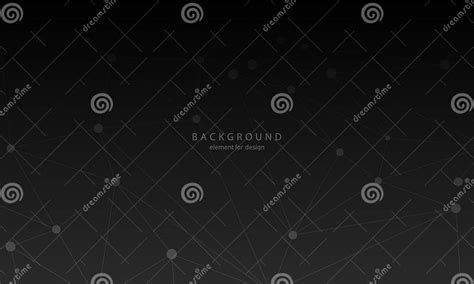 Abstract Black Background Technology Connection Low Poly Molecule And