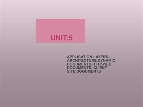 computer networks unit 5 ppt