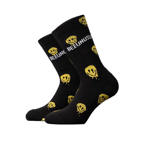 BEE UNUSUAL MELTING FACE BLACK SOCKS Bee Unusual
