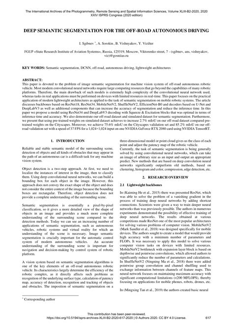 PDF DEEP SEMANTIC SEGMENTATION FOR THE OFF ROAD AUTONOMOUS DRIVING