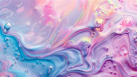 Pastel Fluid Art With Pink And Blue Swirls Creating A Serene And