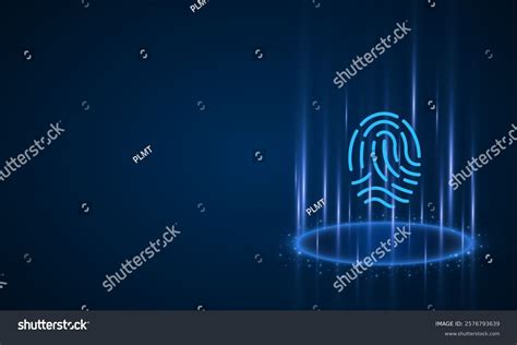 Scan Fingerprint Cyber Security Password Control Stock Vector Royalty Free 2576793639