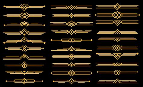 Art Deco Vector Elements Dividers Or Headers Set 23841532 Vector Art At