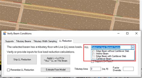 Working With Beam Calculations Beam Loads Live Load Reduction