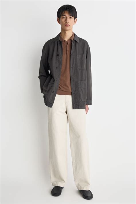 코튼 헤링본 다잉 워크 자켓차콜