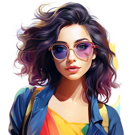 Premium Photo A Digital Painting Of A Woman Wearing Sunglasses