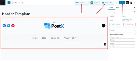 WordPress Header Template WPXPO