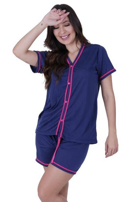 Comprar Pijama Americado Manga Curta Abertura Frontal A Partir De R Terra E Mar Modas