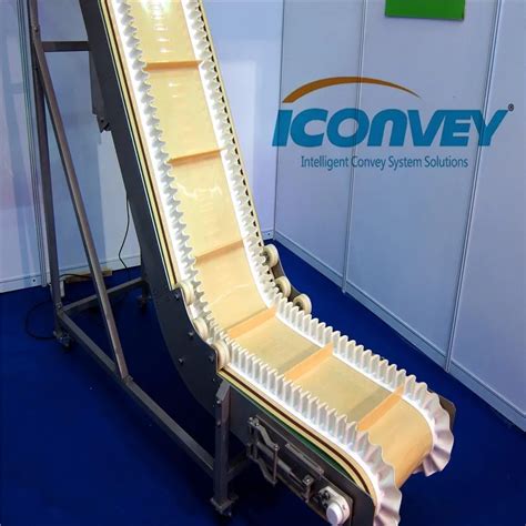 Z Type Modular Belt Inclined Conveyor With Cleats And Side Walls For
