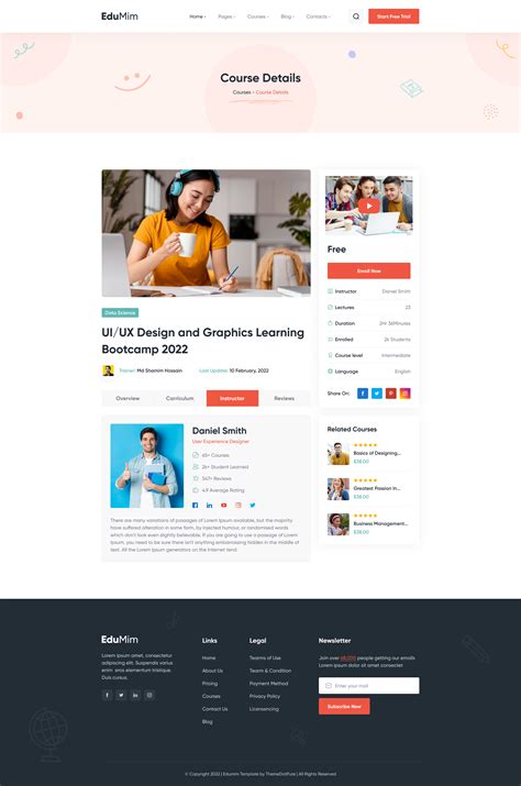 Edumim Online Courses Education Figma Template By Designpixls