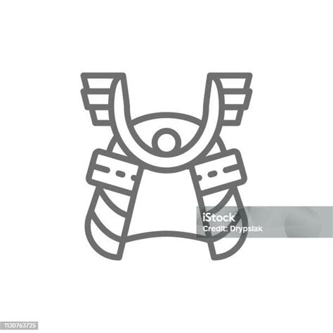 武士頭盔 日本戰士面具線圖示向量圖形及更多武士圖片 武士 頭盔 防護口罩 Istock