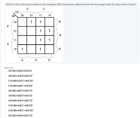 Solved Which Of The Following Function Is The Simplest Sop