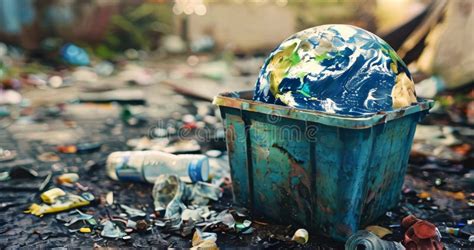 Recycling Drive Depicted By Earth In A Recycle Bin Highlighting The Need For Global