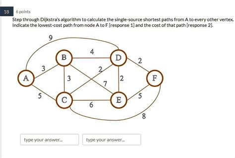 Solved Step Through Dijkstras Algorithm To Calculate The Single Source Shortest Paths From A