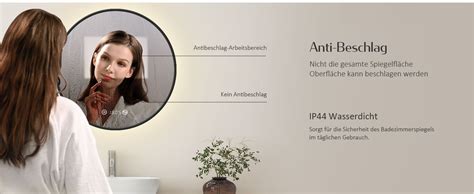 EMKE LED Badspiegel Rund Spiegel mit Beleuchtung ф60cm Badspiegel