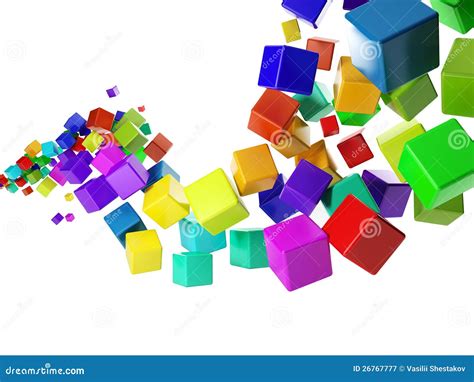 Group Of Colorful Cubes Flying Stock Illustration Illustration Of Construction Descriptive