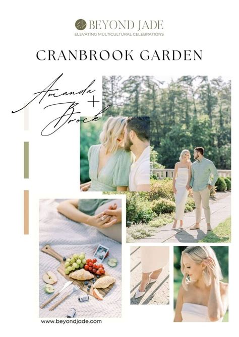 Mood Board For Cranbrook Garden Picnic Engagement Session In 2024