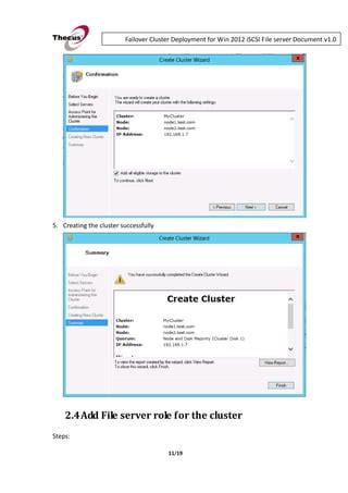 Failover Cluster Deployment For Windows ISCSI File Server Pdf