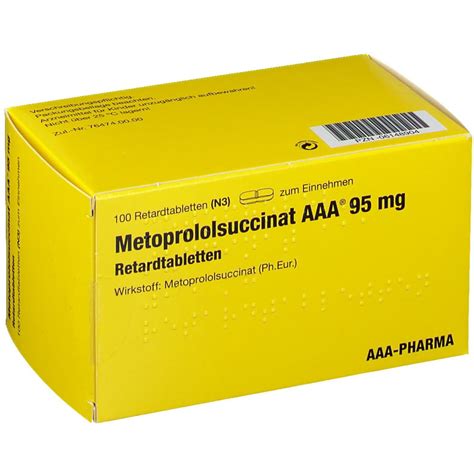 Metoprololsuccinat AAA® 95 mg 100 St - shop-apotheke.com