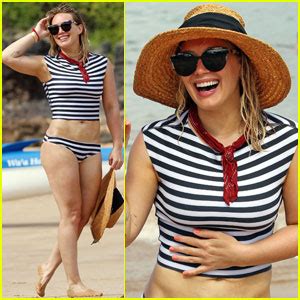 Hilary Duff Gets Nautical In Two Piece Bathing Suit During Hawaii Vacay