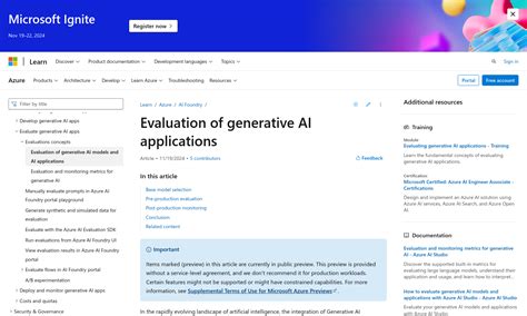 Microsoft Evaluation Of Generative Ai Applications With Azure Ai
