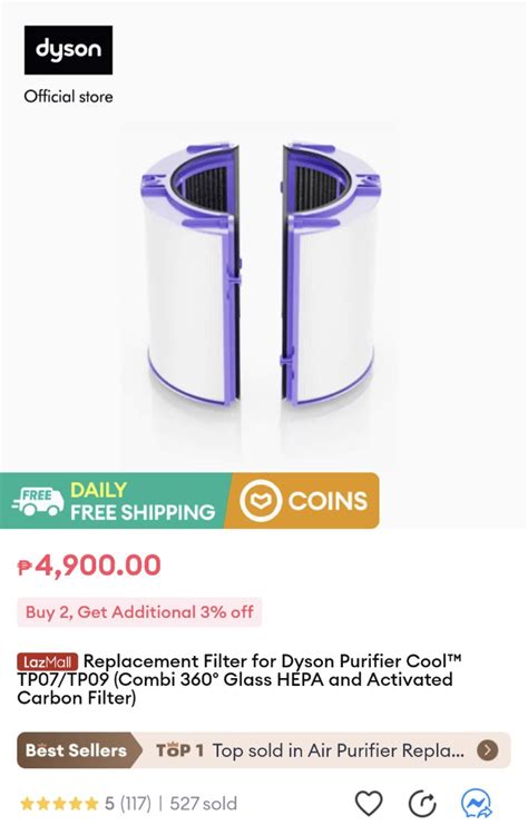 Dyson Tp07 Tp09 Filter Tv And Home Appliances Other Home Appliances On