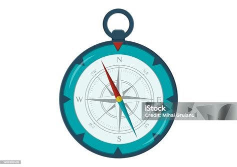 제목 및 방향 벡터 그림을 위한 항해 나침반 흰색 배경에 분리된 내비게이션 나침반 남쪽에 대한 스톡 벡터 아트 및 기타 이미지