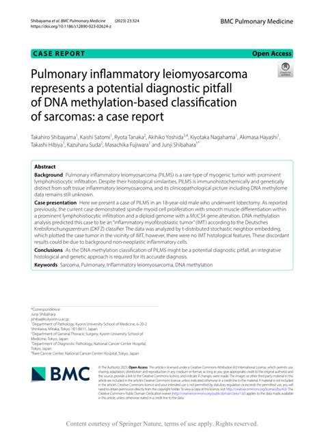 PDF Pulmonary Inflammatory Leiomyosarcoma Represents A Potential