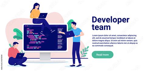 web developer team group of three people working with programming and