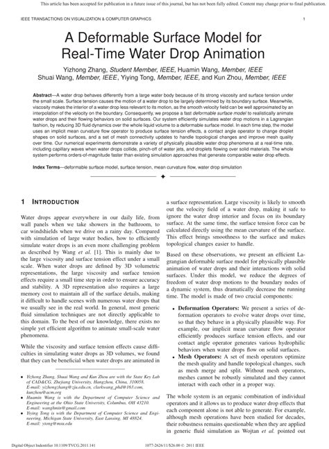 Pdf A Deformable Surface Model For Real Time Water Drop Animation