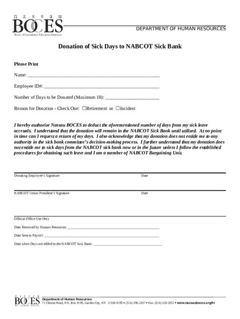 Isaac Sick Leave Bank Employee Donation Doc Template Pdffiller