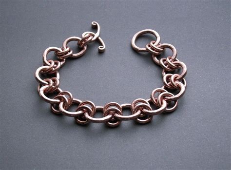 Copper Link Bracelet Copper Mens Bracelet Mens Metal Etsy Copper