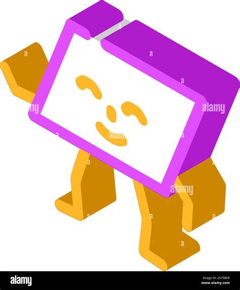 Parallelogram Geometric Shape Character Isometric Icon Vector