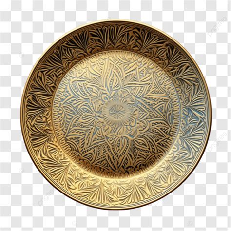 Blue Ceramic Plate With Floral Patterns Blue Ceramic Plate Png