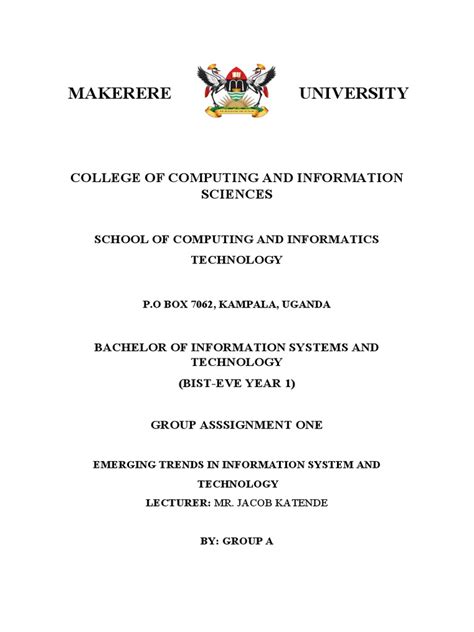 Emerging Trends In Is And Tecnology Assignment 1 Pdf System