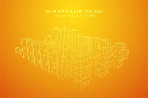 Premium Vector Mesh Cubes City Array