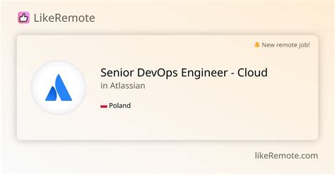 📩 Senior Devops Engineer Cloud At 🏢 Atlassian 📍remote Job In 🇵🇱