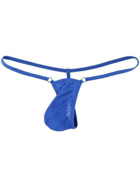 Iefiel Mens Sheer Mesh Bulge Pouch G String Low Rise T Back Elastic