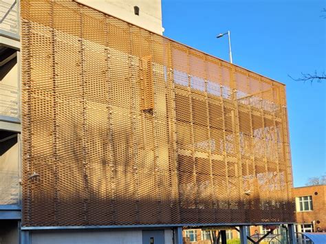 Weathered Steel Expanded Metal Mesh Locker Architectural Mesh