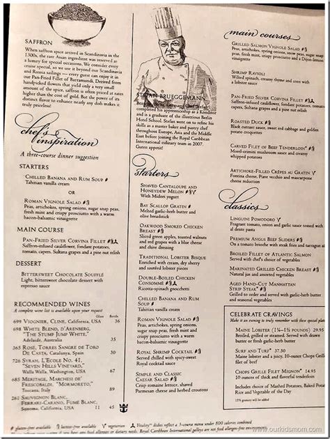 Royal Caribbean Buffet Menu
