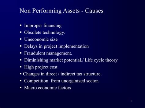 Non Performing Assets NPA Management Causes Solutions