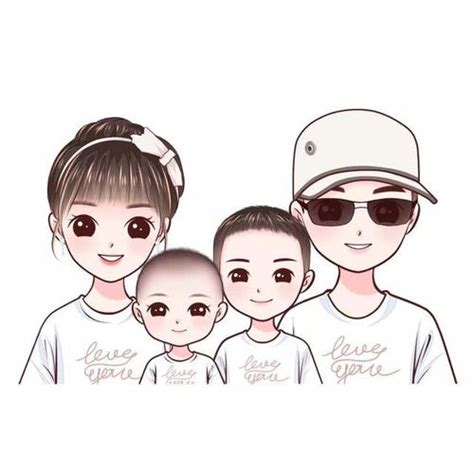 一家四口微信头像一儿一女新款 一儿一女一家四口的微信头像 4 配图网