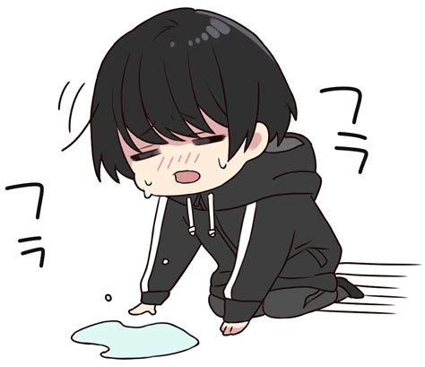 夏のゆるだらくん「汗をかいてフラフラになる」 フリーイラスト素材集 いらすとすきー