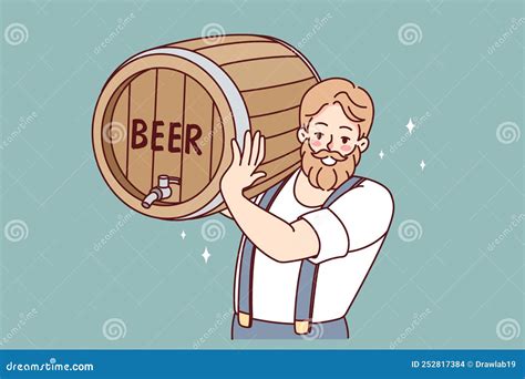 Bearded Barmen With A Shaker To International Beer Day Vector