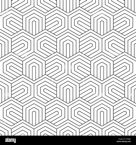 Honeycomb Seamless Pattern Repeating Hexagon Lattice Repeated Black