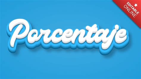 Porcentaje 3d Azul Generador De Efectos De Texto