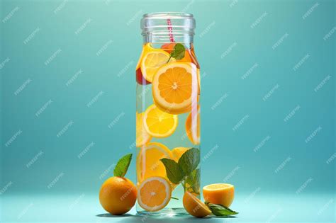Premium Photo Summertime Sips Chilled Juice Bottle Healthy Juice