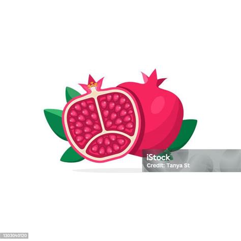 흰색 배경에 고립 된 석류 벡터 석류 플랫 아이콘 0명에 대한 스톡 벡터 아트 및 기타 이미지 0명 건강한 식생활 과일