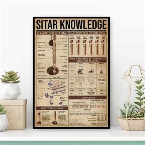 Sitar Knowledge Poster Anatomy Of A Sitar Basic Types Of Sitar Sitar